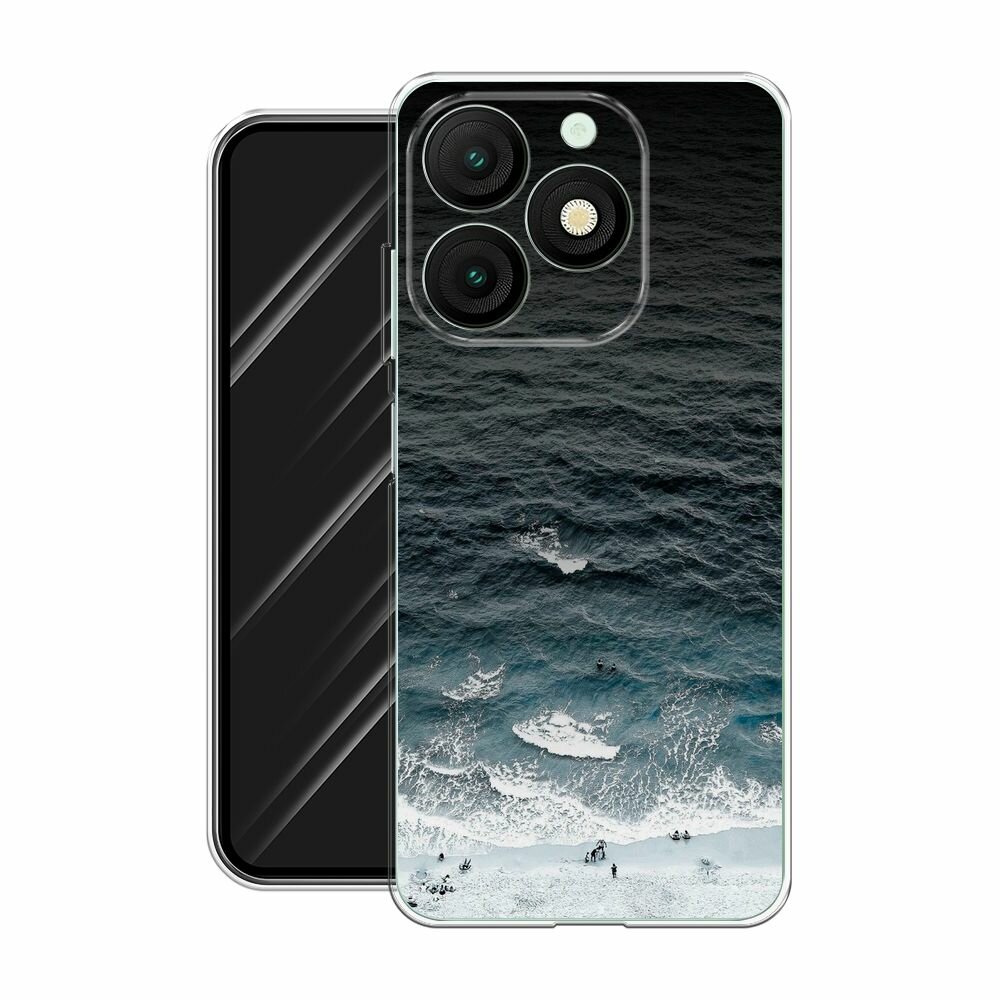 Силиконовый чехол на Itel A50 / Ител А50 с принтом Волны на море — фото 1