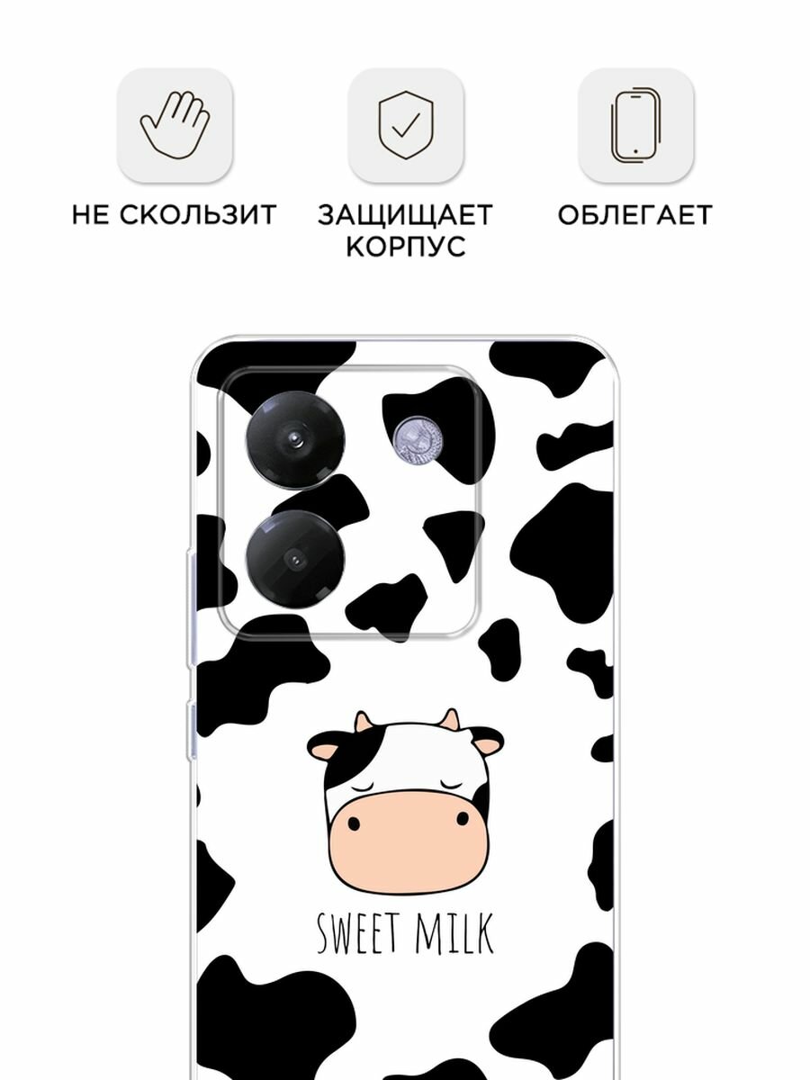 Силиконовый чехол на Poco M7 Pro / Поко М7 Про с принтом Sweet milk — фото 1