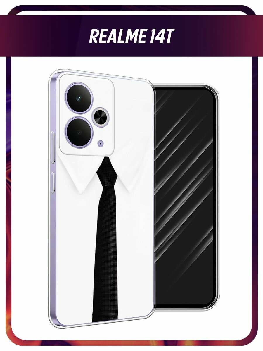 Силиконовый чехол на Realme 14T / Реалми 14Т с принтом "Галстук"
