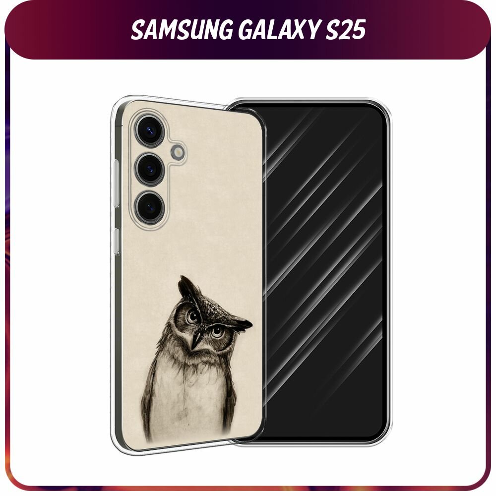Силиконовый чехол на Samsung Galaxy S25 / Самсунг S25 с принтом "Сова"