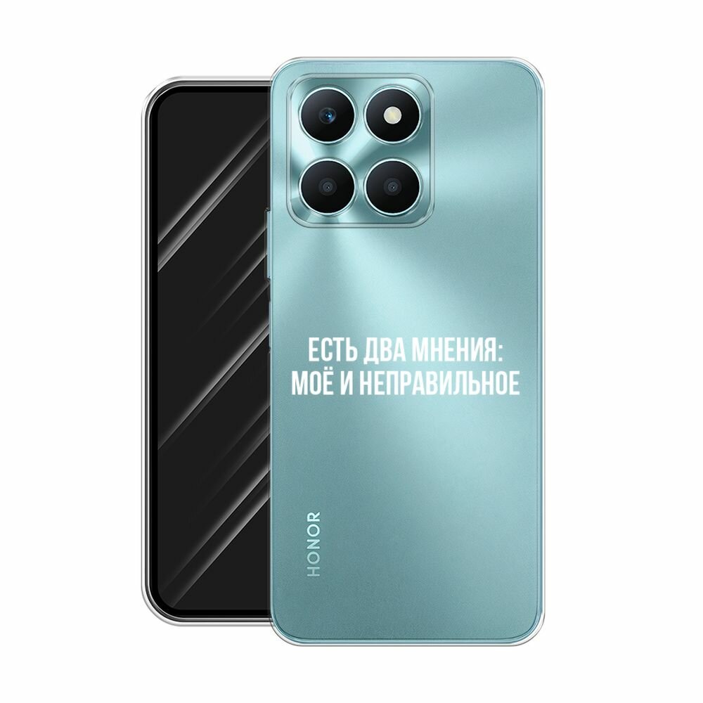 Чехол на Honor X6A / Хонор X6A с принтом "Два мнения", прозрачный — фото 1