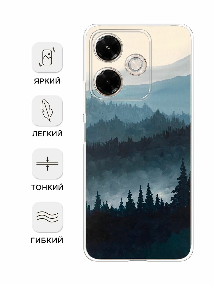 Чехол на Xiaomi Redmi 13X / Сяоми Редми 13X с принтом "Туманные горы" — фото 1