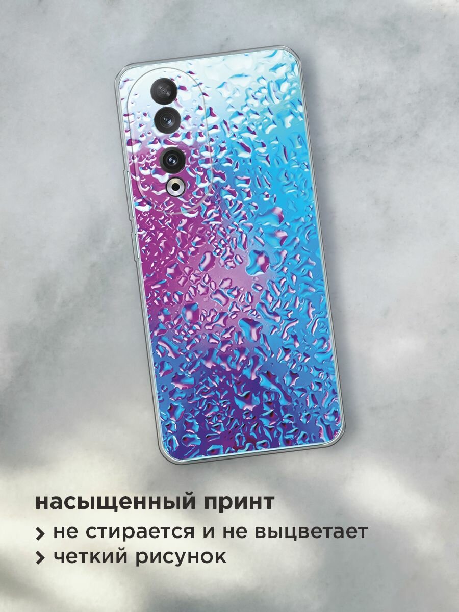 Силиконовый чехол на Honor 90 / Хонор 90 с принтом "Капли на стекле" — фото 1
