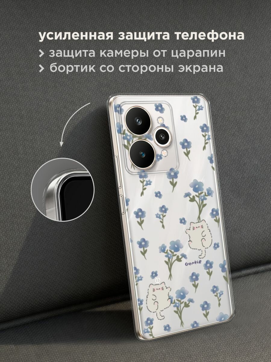 Чехол на Realme 15 / Реалми 15 с принтом "Gentle cats", прозрачный — фото 1