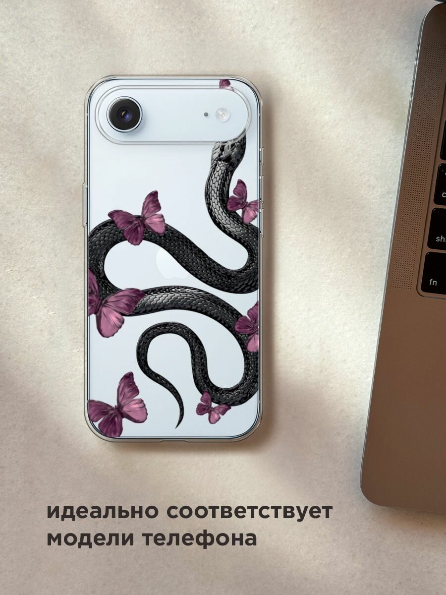Чехол на Apple iPhone Air / Айфон Айр с принтом "Snake and butterflies 2" — фото 1