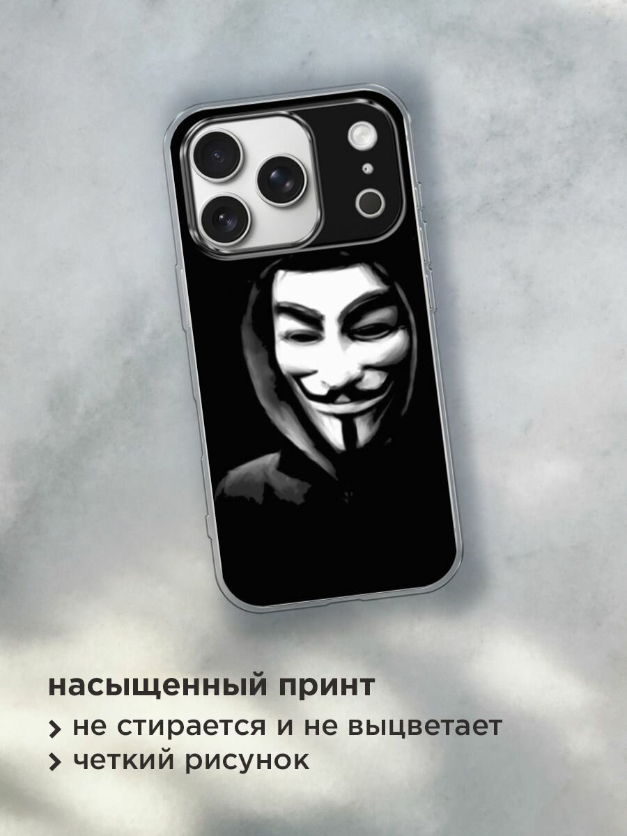 Чехол на Apple iPhone 17 Pro / Айфон 17 Про с принтом "Анонимус" — фото 1