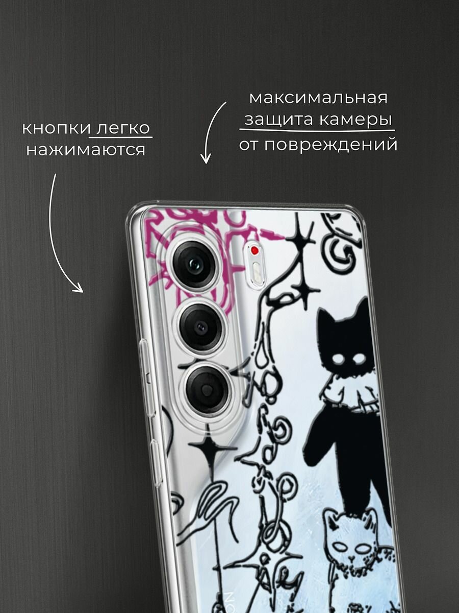 Чехол на Tecno Camon 40 Pro / Текно Камон 40 Про с принтом "Готические котики" — фото 1