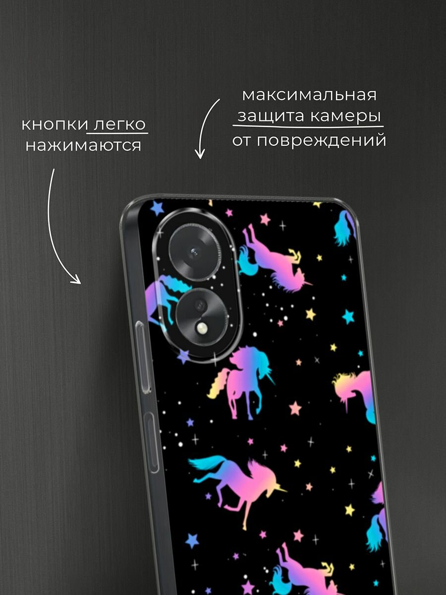 Чехол на Oppo A38/A18 / Оппо A38/A18 с принтом "Единороги градиент" — фото 1