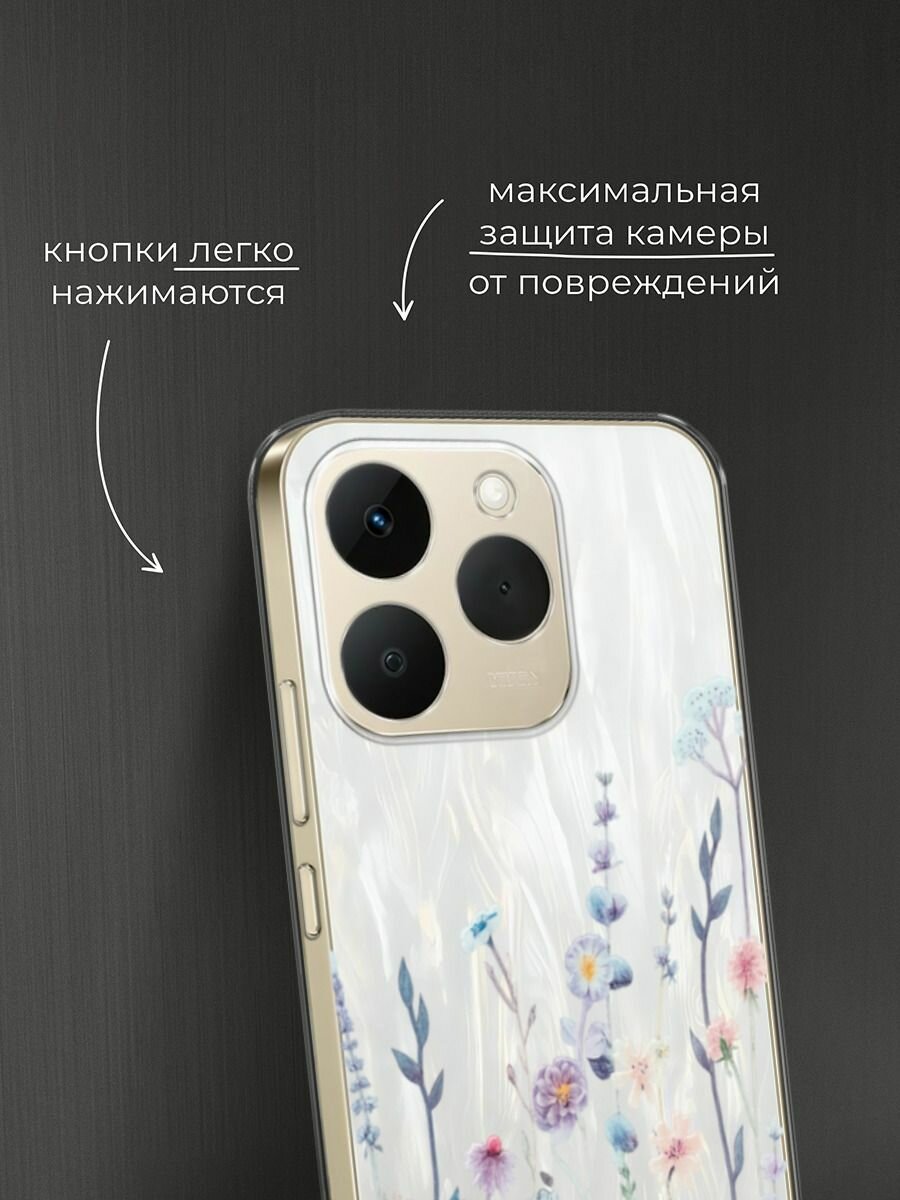 Чехол на Realme 15T / Реалми 15Т с принтом "Нежные полевые цветы" — фото 1