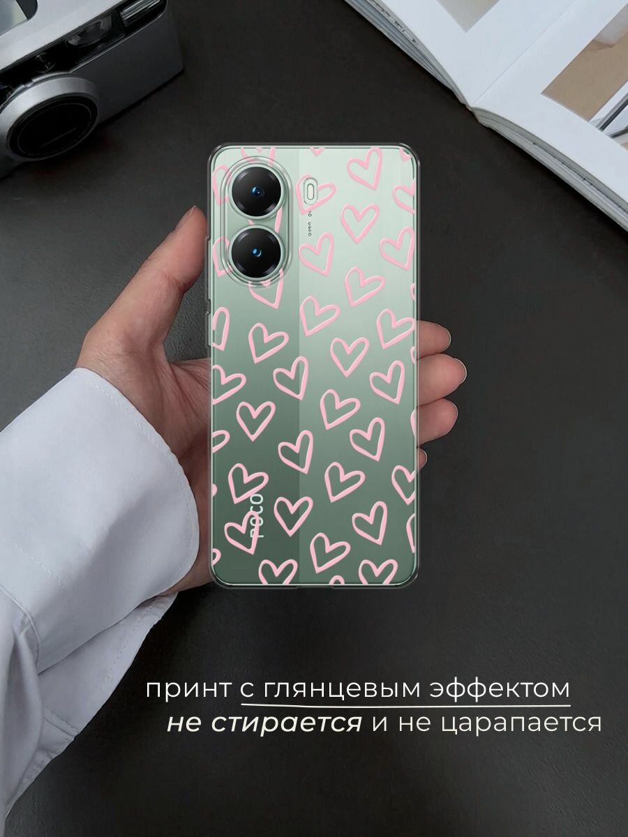 Чехол на Poco X7 Pro / Поко X7 Про с принтом "Сердца паттерн" — фото 1