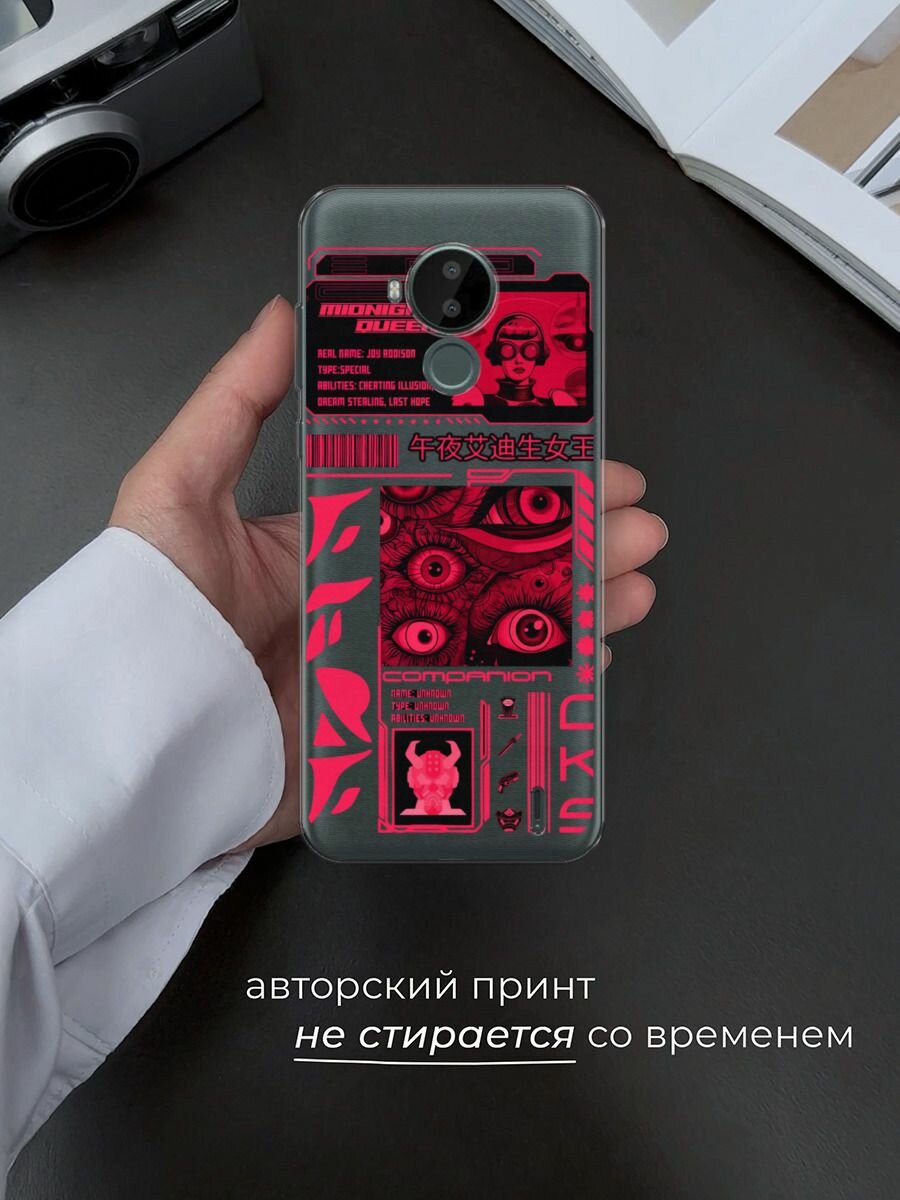 Чехол на Nokia C30 / Нокия C30 с принтом "Mionight queen", прозрачный — фото 1