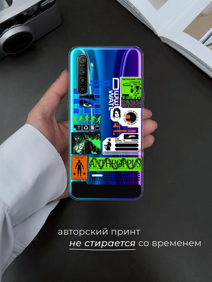 Чехол на Realme XT / Реалми XT с принтом "Nothing impossible", прозрачный — фото 1