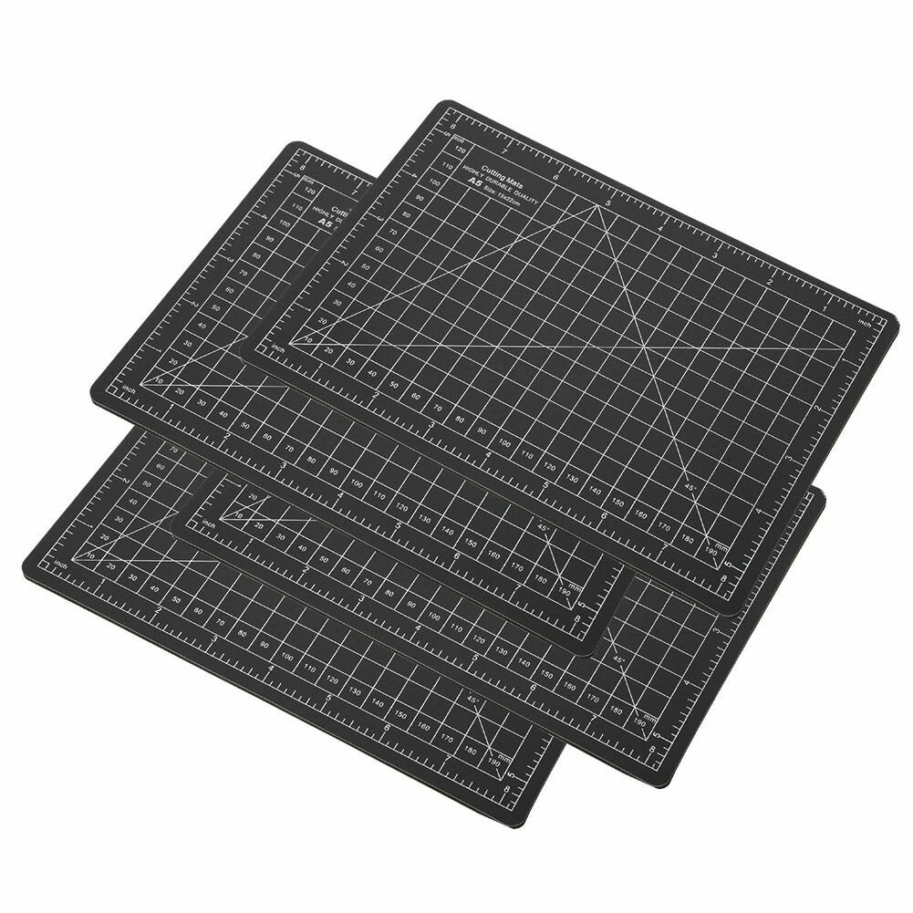 4 предмета черного резака A5 из ПВХ, с высокой прочностью, для резки бумаги, размеров 22 x 15 см, идеальный для ручной работы и офисного использования