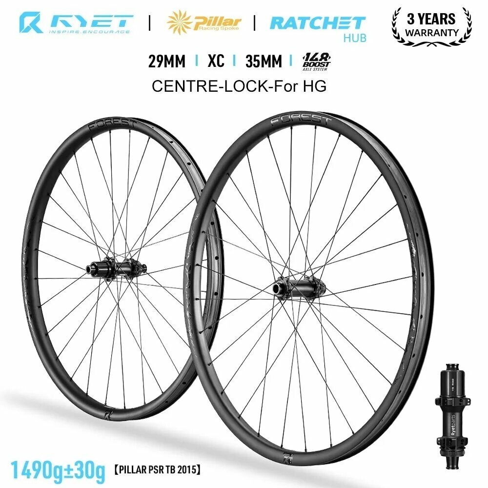MTB Carbon Wheels 35mm 36T Колесная пара горного велосипеда с прямой тяговой втулкой Boost