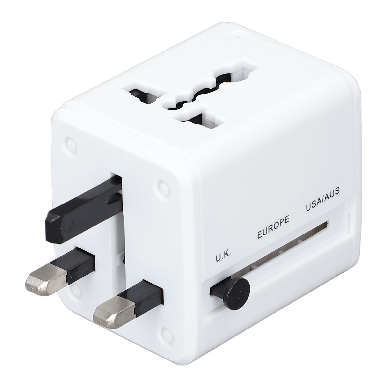 Универсальный дорожный адаптер с 2.1A двойной USB-адаптер питания с международной вилкой, настенное зарядное устройство для фена, мобильного телефона, ноутбука, белый
