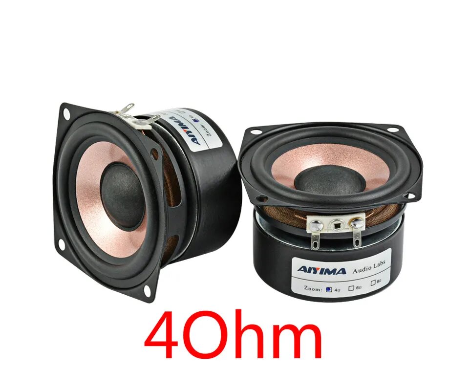 Aiyima 2 шт. 2,5-дюймовые динамики 4 Ohm Speaker