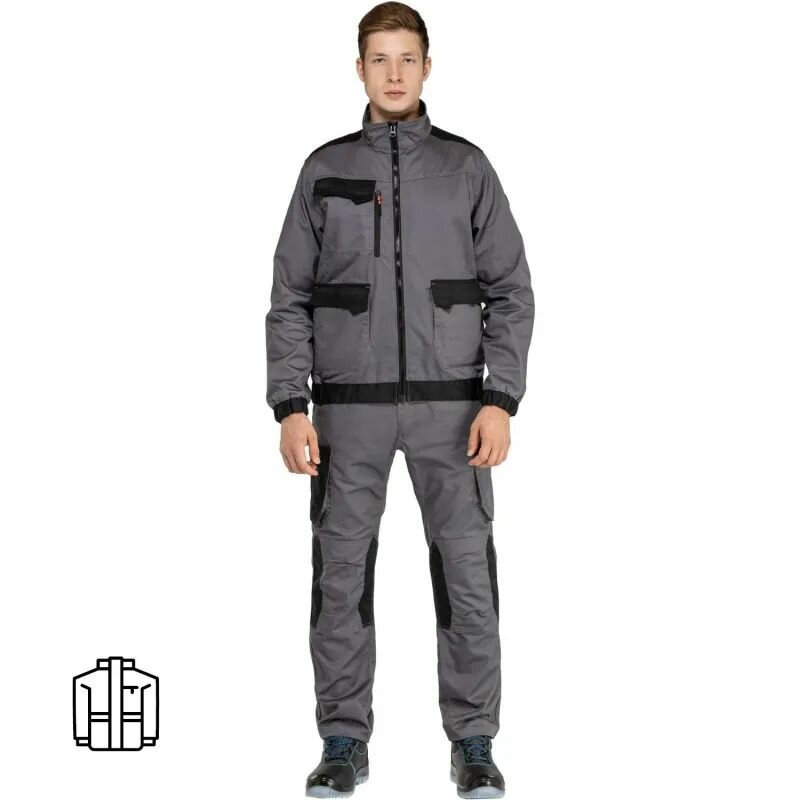 Куртка рабочая КНР летняя, мужская, MACH2, серая, оранжевая, р 3XL