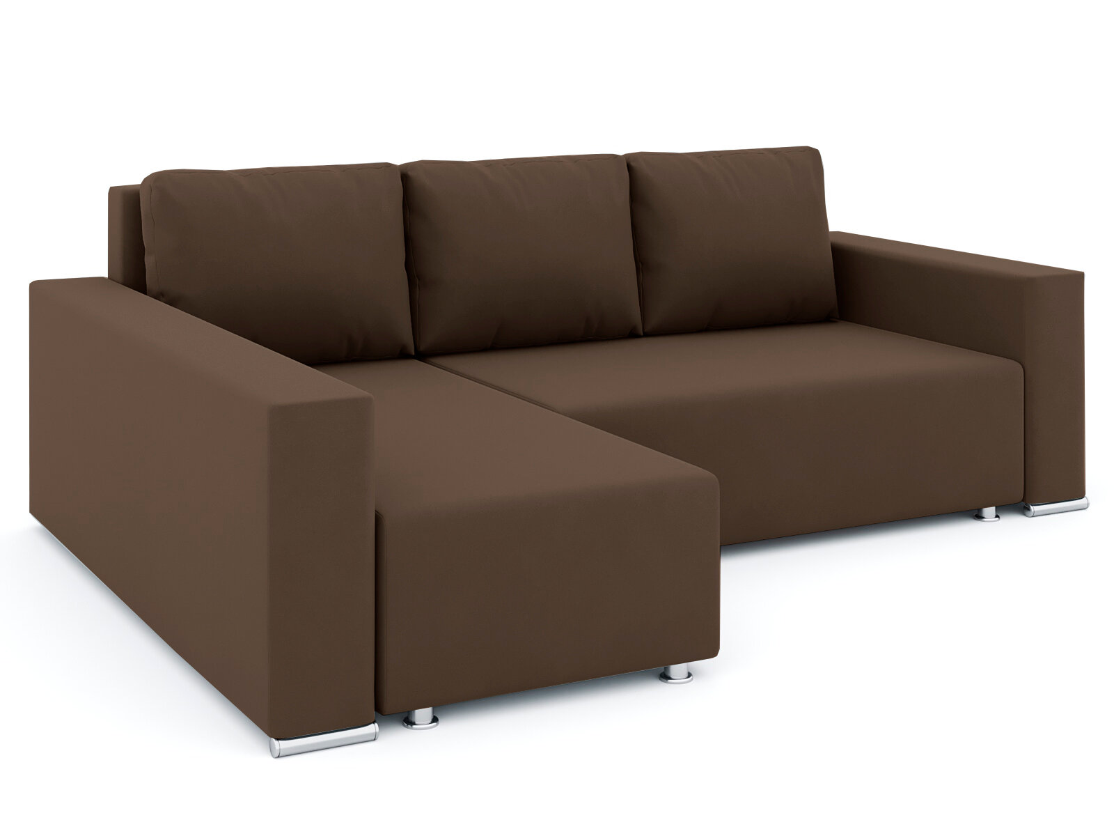 Угловой диван Марко, еврокнижка, угол левый/правый, велюр Зара Браун 20