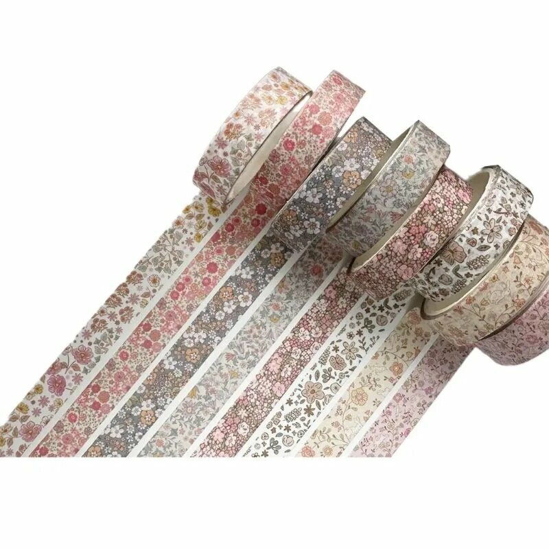 Комплект из 8 рулонов винтажного скотча с мелкими цветами