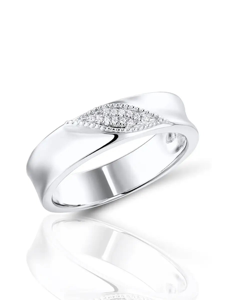 Кольцо, серебро, 925 проба, бриллиант