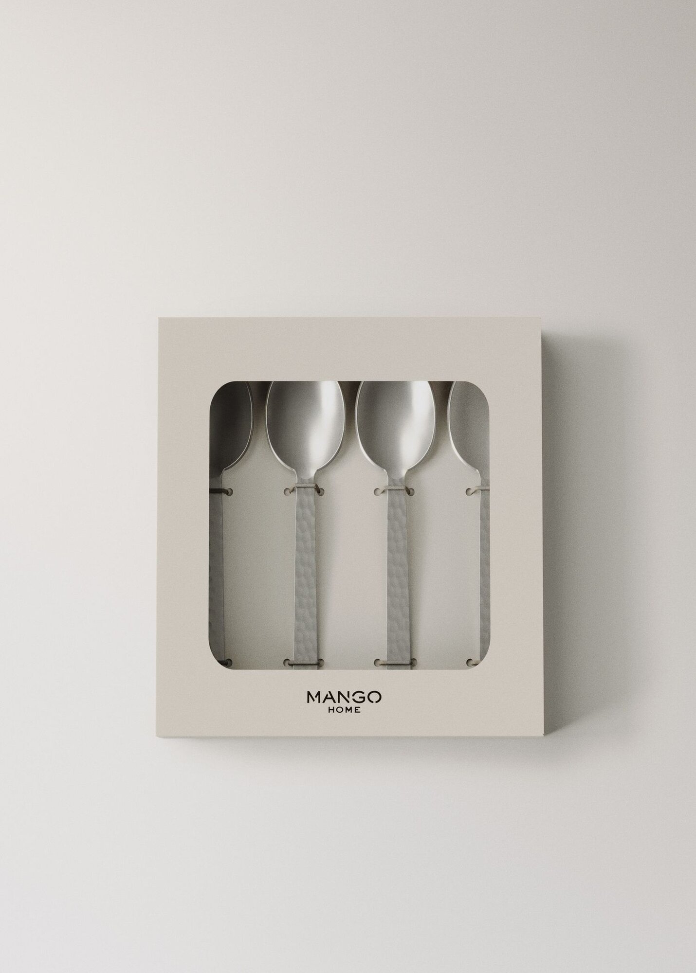 Набор из 4 кофейных ложек MANGO из нержавеющей стали, цвет матовое серебро, 17095821