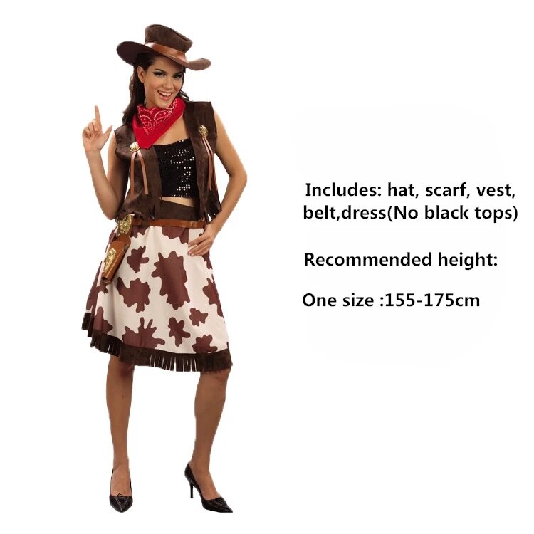 Костюмы ковбоя и пастушки из полиэстера Один размер, women