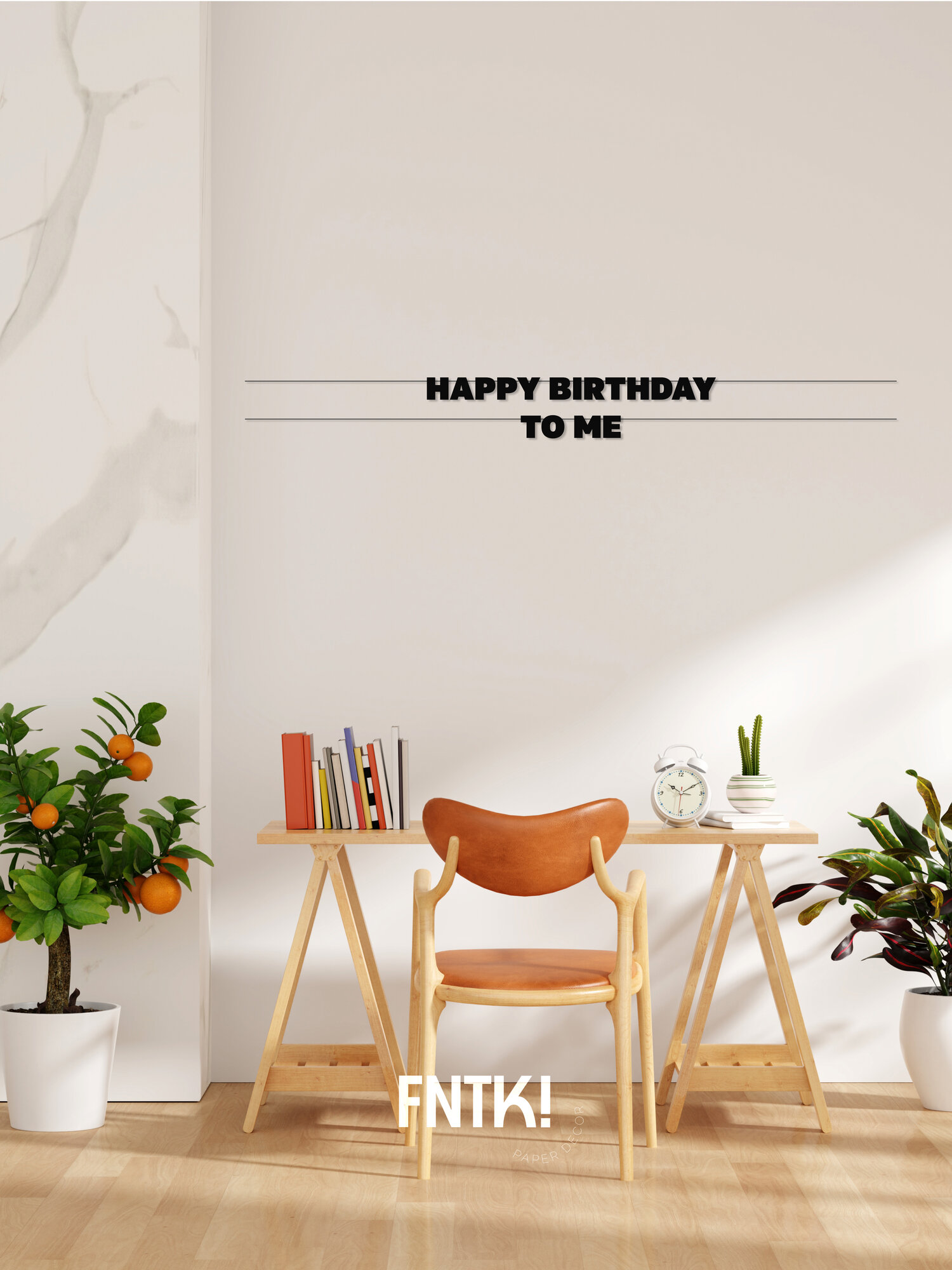 Гирлянда растяжка надпись мотивация HAPPY BIRTHDAY TO ME черная, бумага, 5 см × 2м, интерьерная