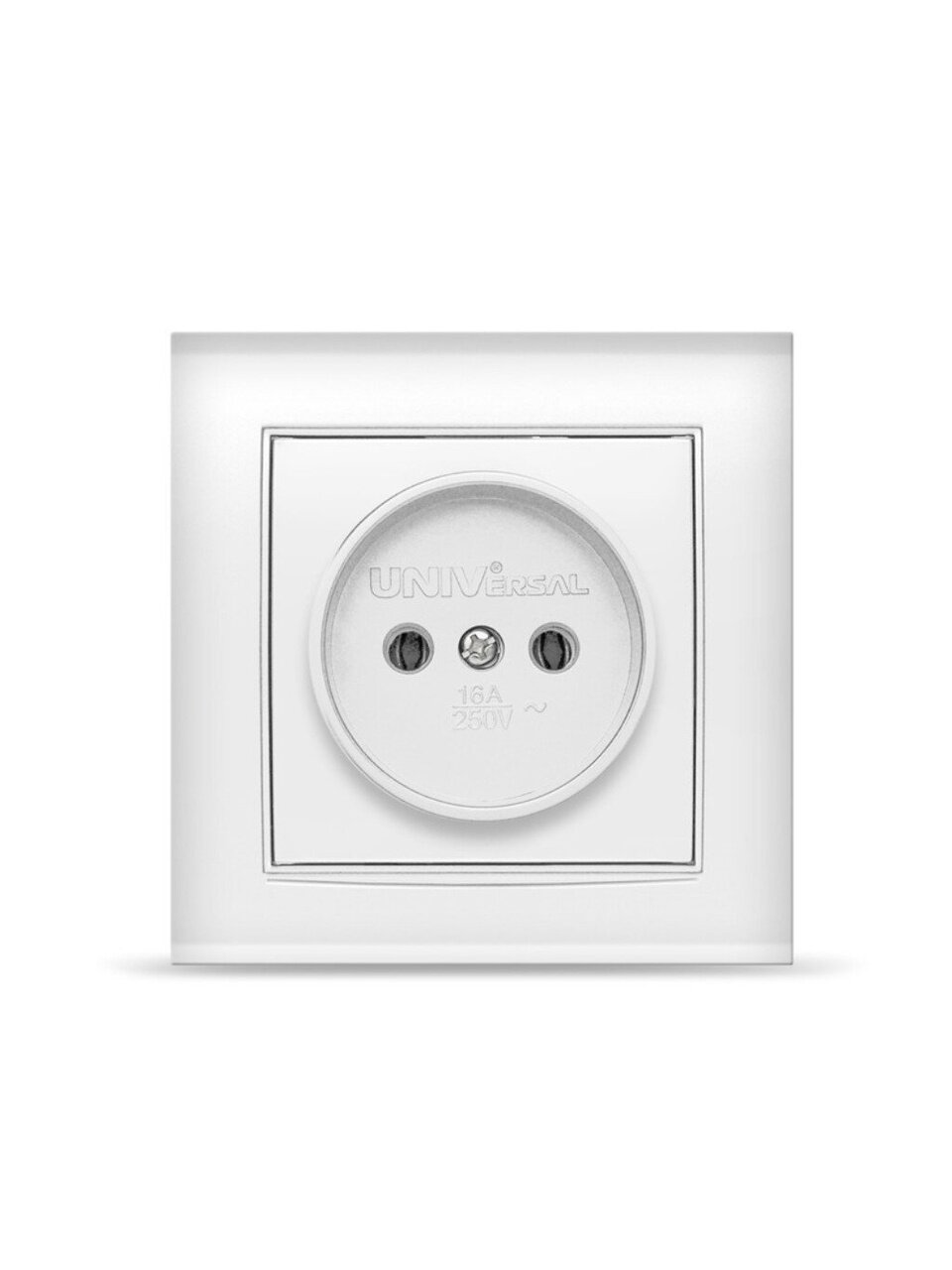 Розетка скрытой установки, 1 гнездо, без заземления, 16 А, ABS пластик, IP20, белая, UNIVersal, Бриллиант, 7947588