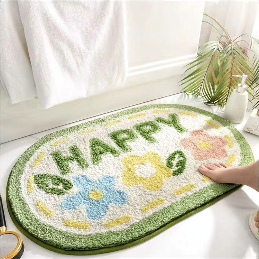 Противоскользящий микрофибра коврик для ванной, bath mat-happy begin 40*60cm