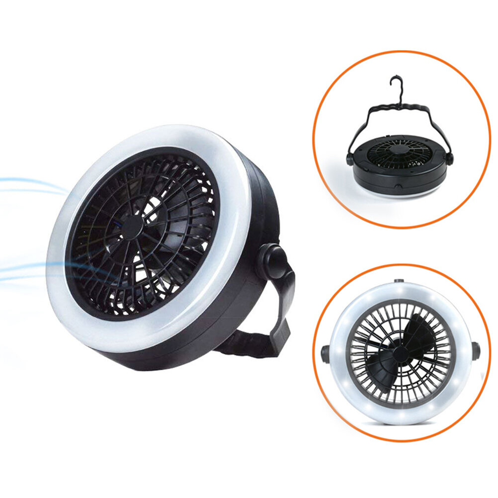 3 в 1 светодиодный кемпинговый фонарь-вентилятор, портативный, с питанием от USB-батареи, вентилятор-светильник для палатки с крючком для кемпинга и походов на открытом воздухе