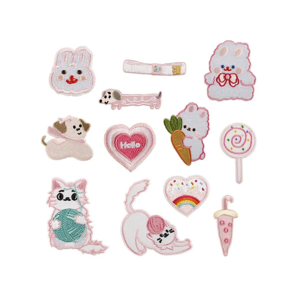 12 шт, нашивки с утюгом на ткани в виде животных, клейкая вышивка, аппликация для курток, рюкзаков, украшения одежды, шитье, ремесло