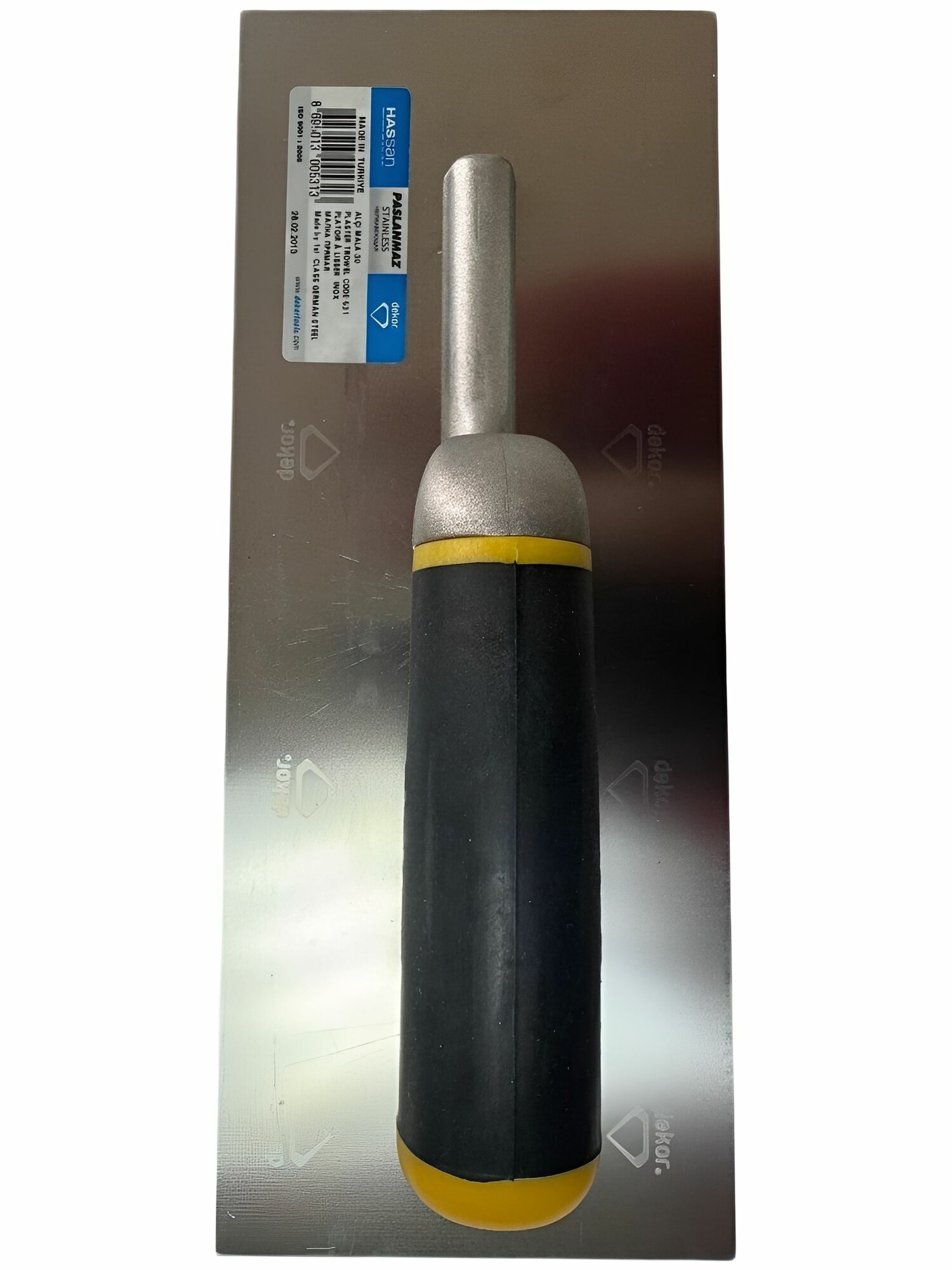 Гладилка DEKOR прямая, нержавеющая сталь 115х300 мм алюминиевая ручка