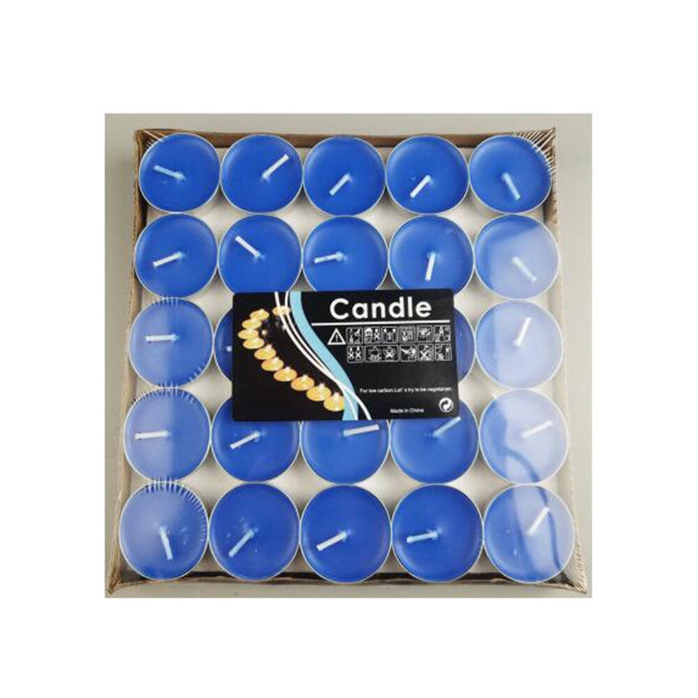 Свечи-теалайты 50 штук без аромата Metal& Wax белый розовый красный желтый синий фиолетовый для декора дома свадьбы дня рождения