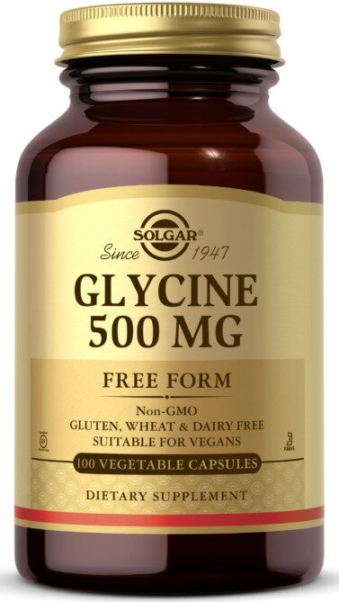 Solgar Glycine, Глицин 500 мг 100 капсул