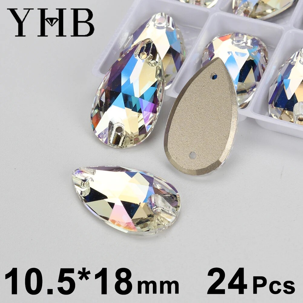 Стразы YHB Drop 10.5X18mm, Цвет: Drop