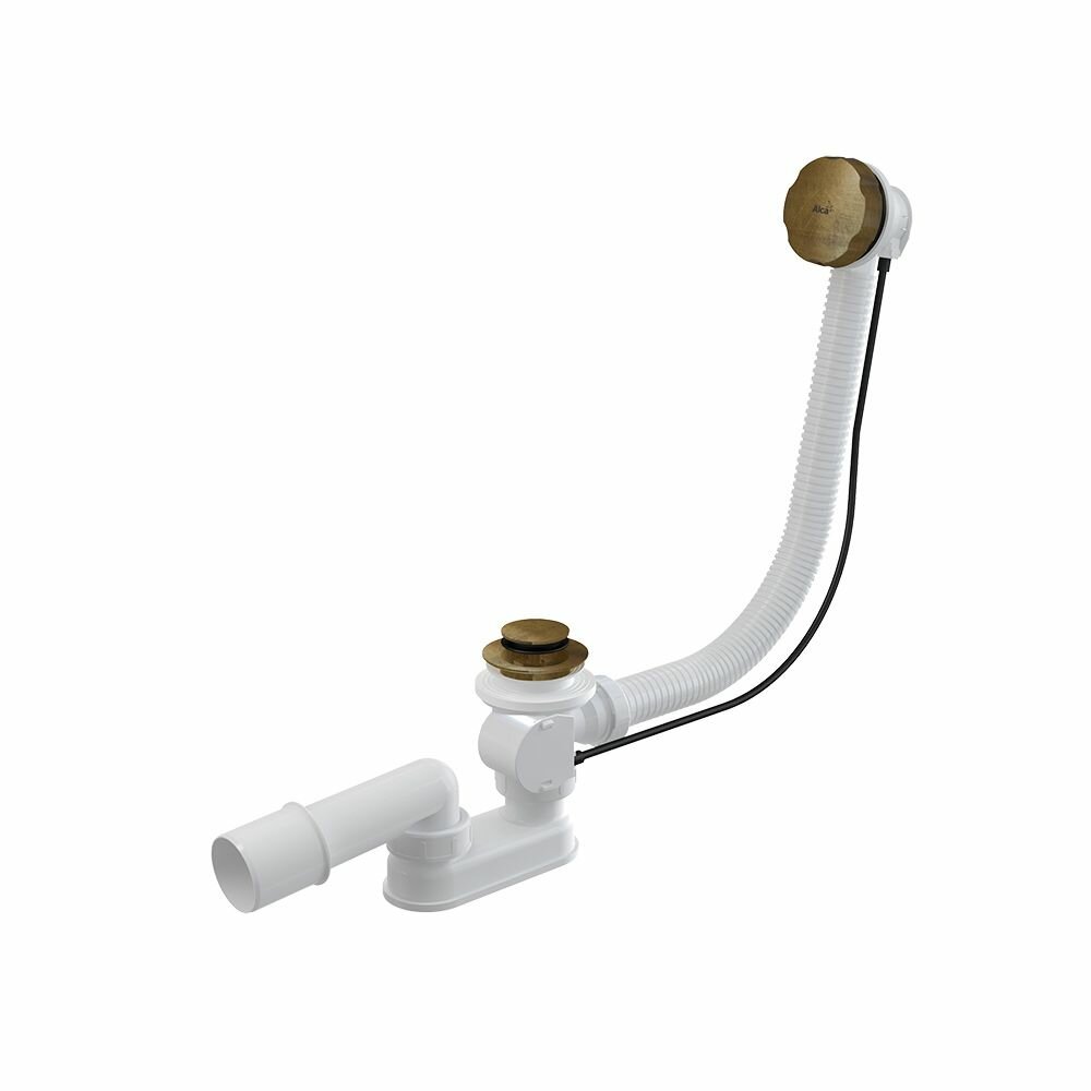 Сифон для ванны автомат Alcaplast (Alcadrain) A55ANTIC металл, бронза-antic длина 57 см A55ANTIC
