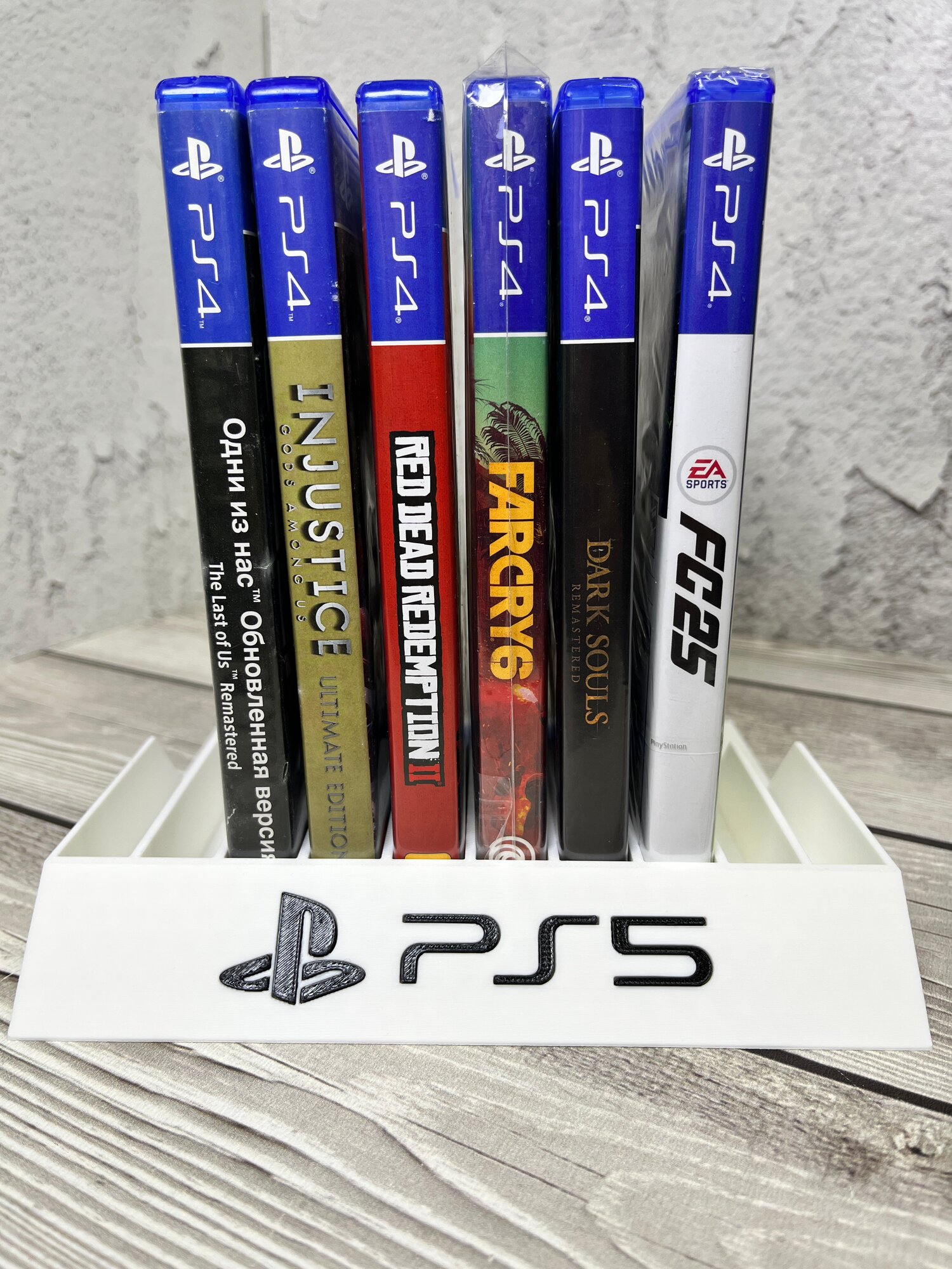 Подставка для дисков, для PS5, пластик, 10 слотов, белая — фото 1