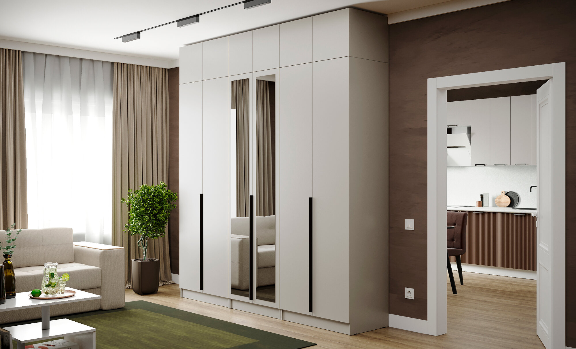 Мадрид Гардеробная система 2,45м, Кашемир