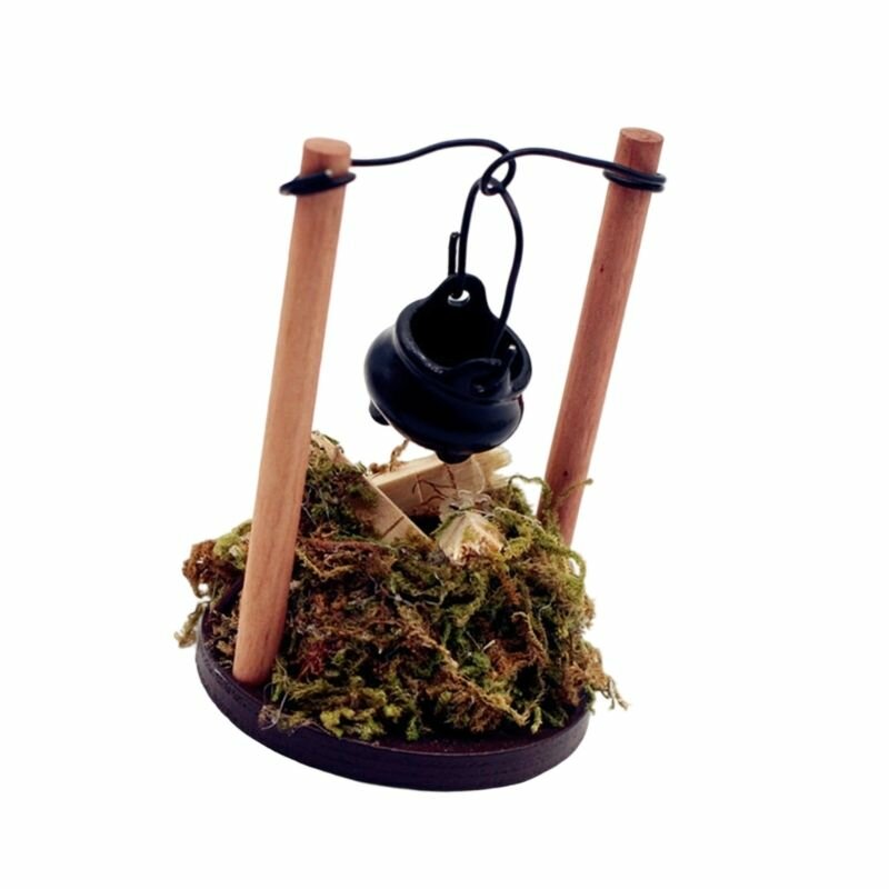 Кукольный домик мини-микро-пасторальная подвесная печь с кострищем, игровой домик-игрушки