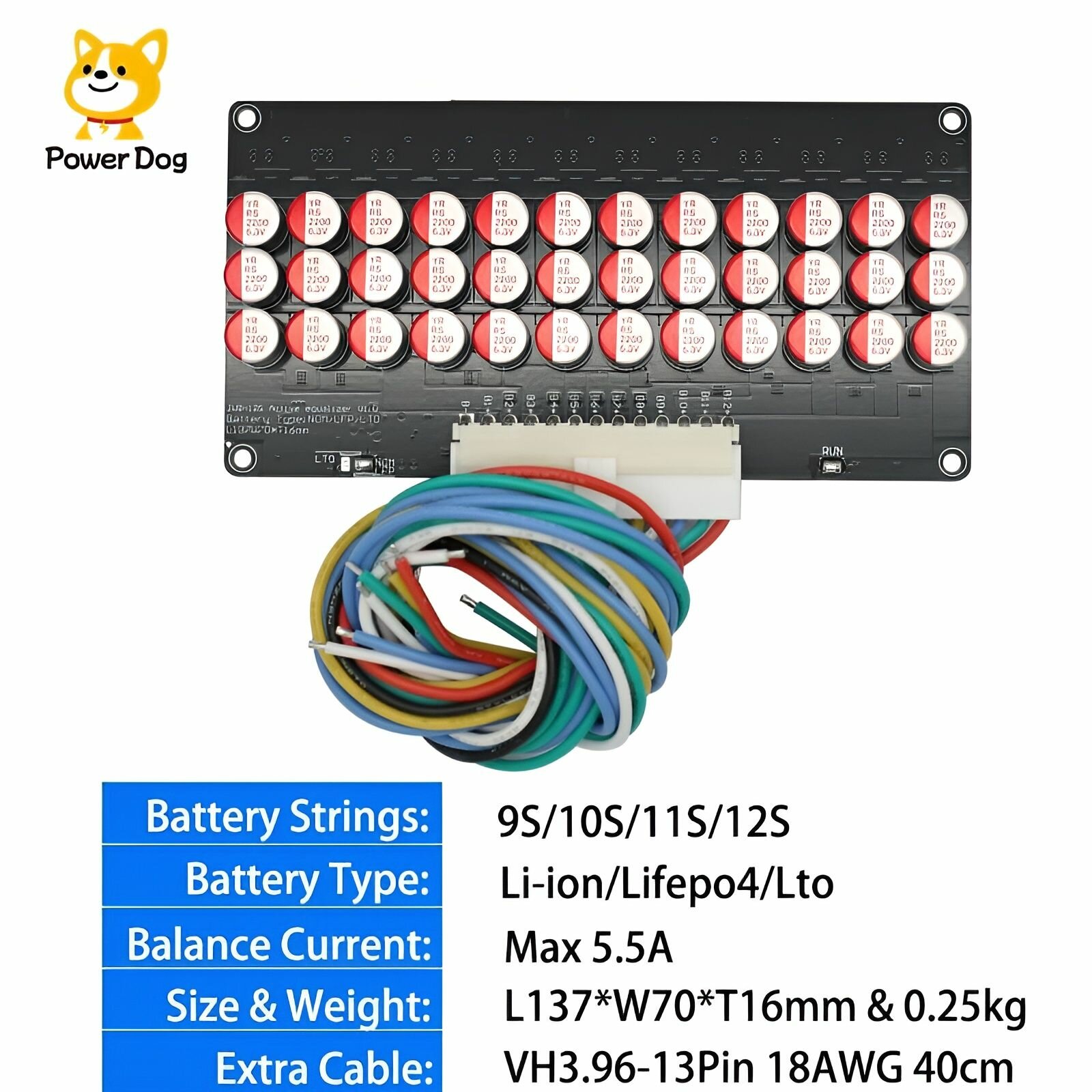 Балансир активный конденсаторный Enerkey 3S 4S 5S 6S 7S 8S 10S 12S 14S 16S 17S 21S Lipo/Lifepo4/LTO 8V-88V 5.5Ампер ток балансировки