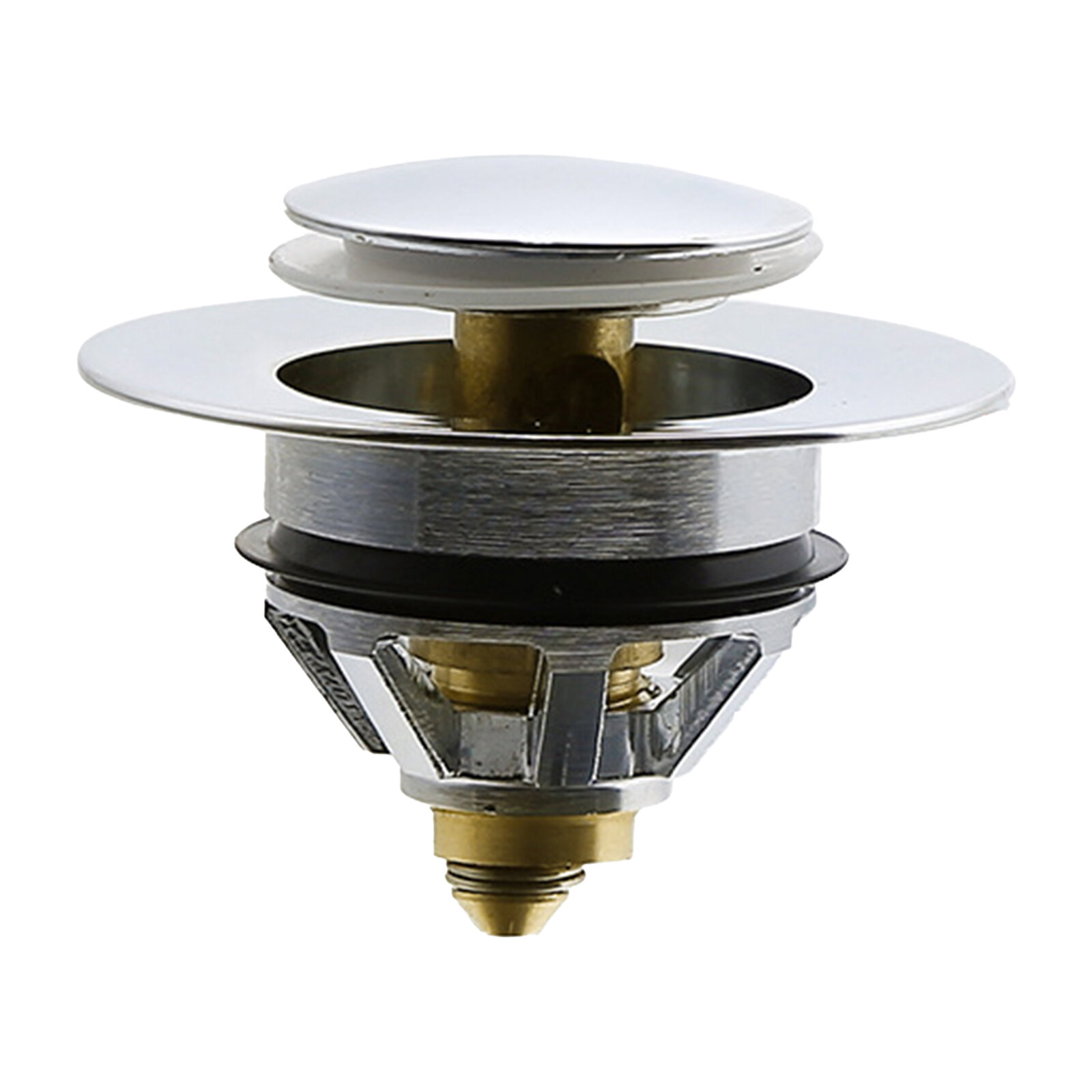 Фильтр для слива с подъемнымmechanismом с 2 уплотнительными кольцами, стопор для раковины в ванной комнате, антизадирный, из нержавеющей стали, фильтр для слива раковины, сетка для стоков, ловец волос, для отверстия слива 1.45-1.61 дюйма, серебристый,