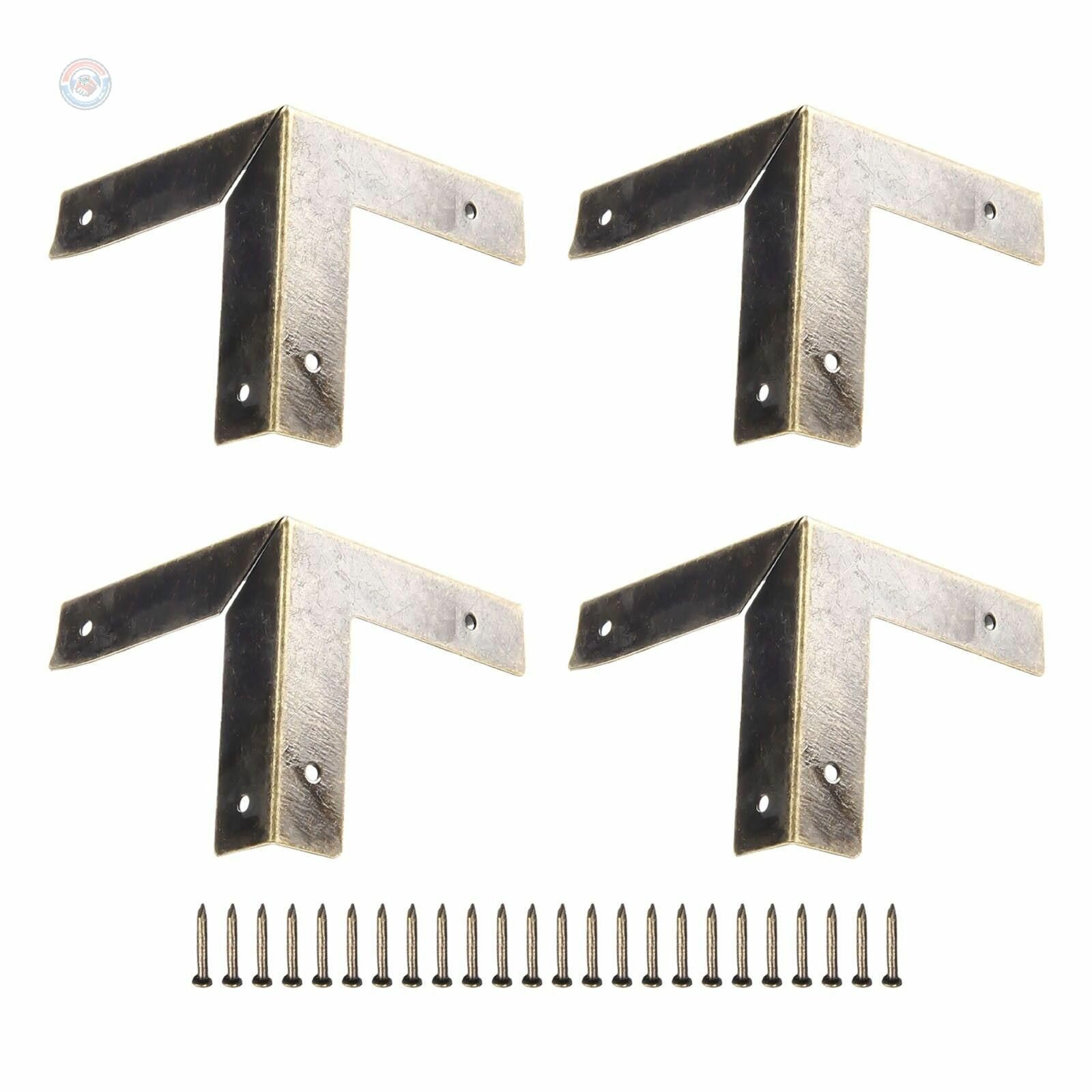 Ретро уголки для мебели, декоративные защитные накладки в стиле винтаж, 4 шт, цинковый сплав, чёрный и бронзовый, антикварный аксессуар для шкатулки, комода, столика