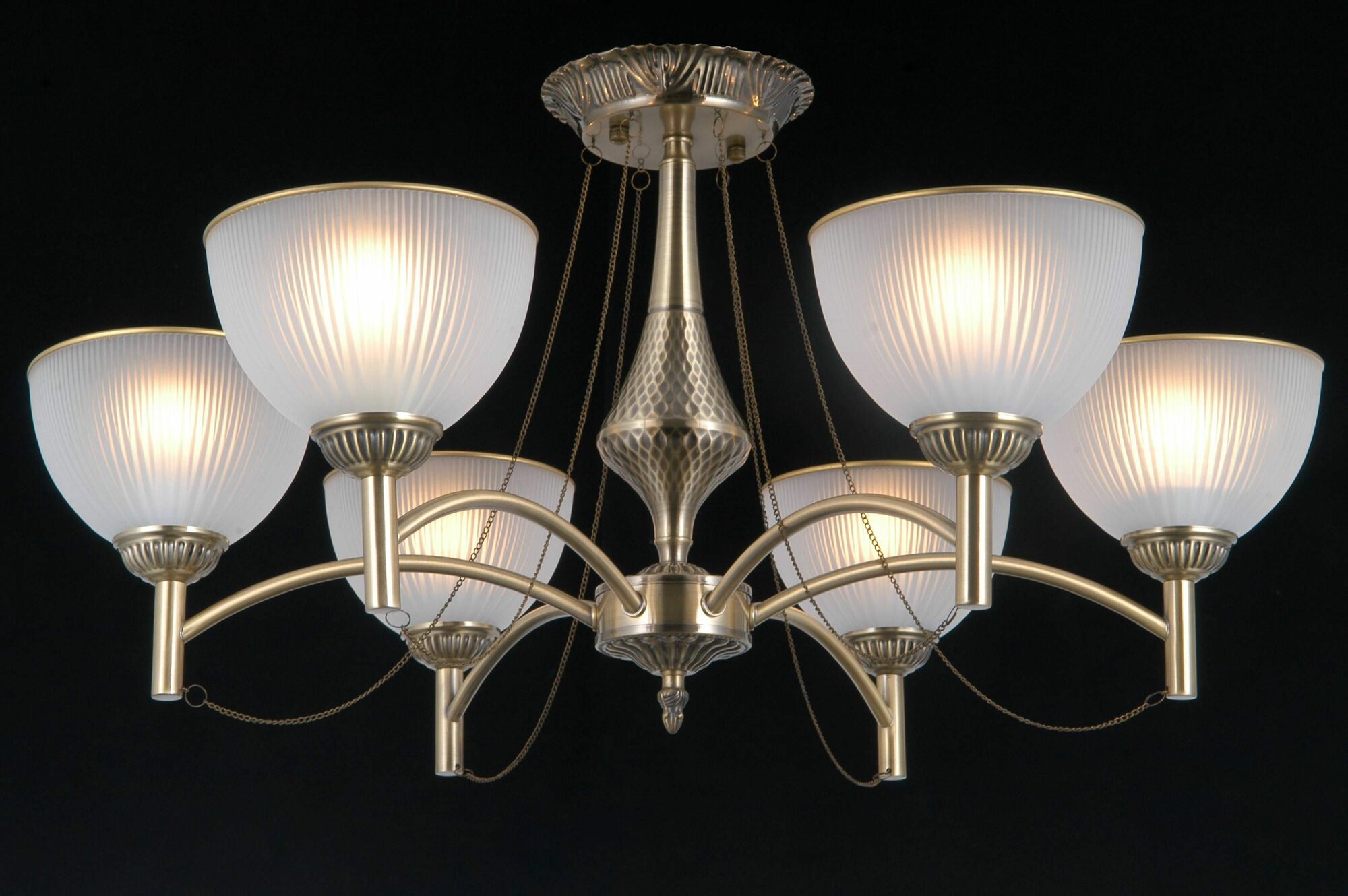 Люстра Потолочный светильник 6 ламп Е27 цвет бронза