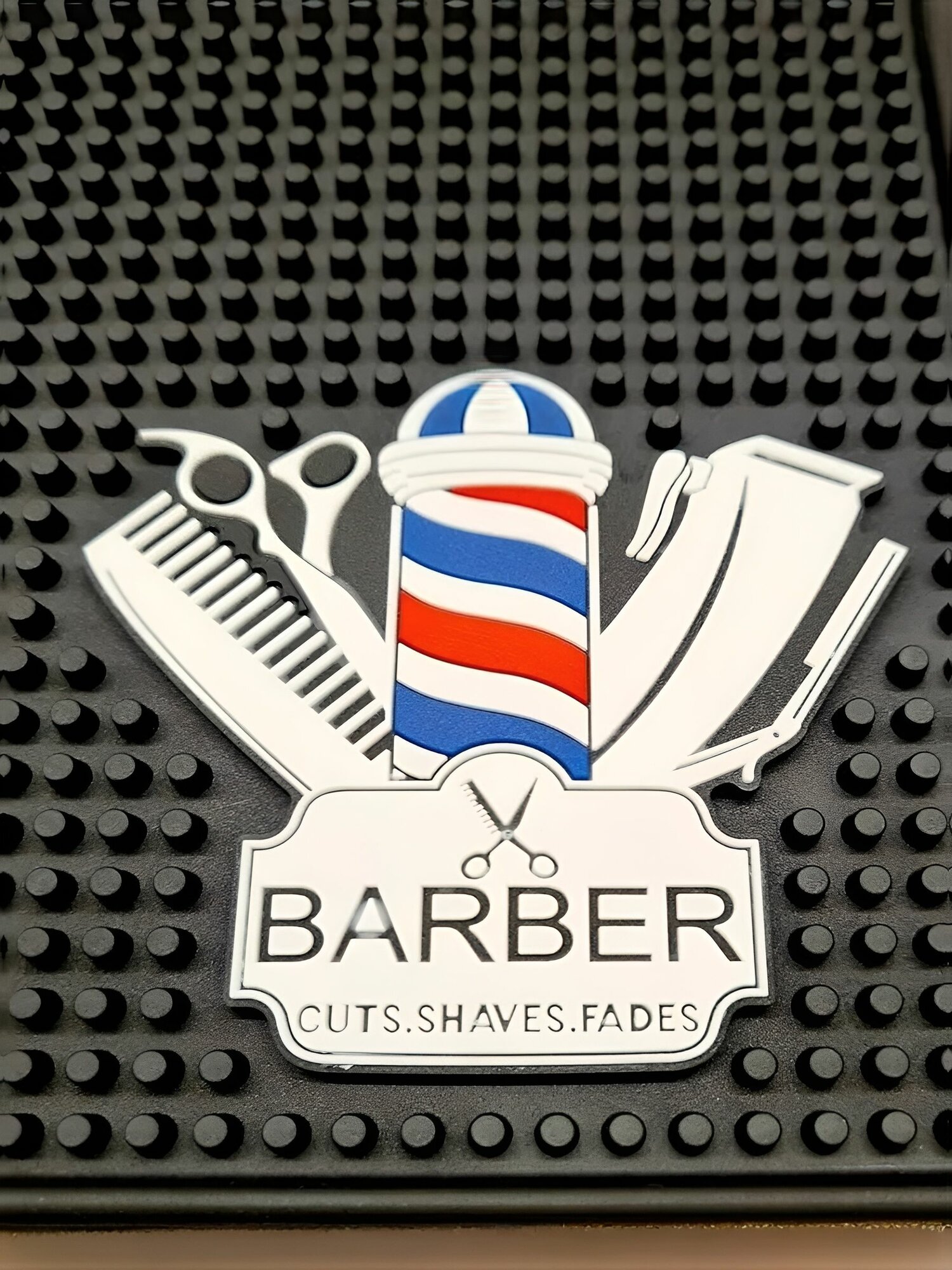 Коврик для парикмахерских инструментов черный с логотипом