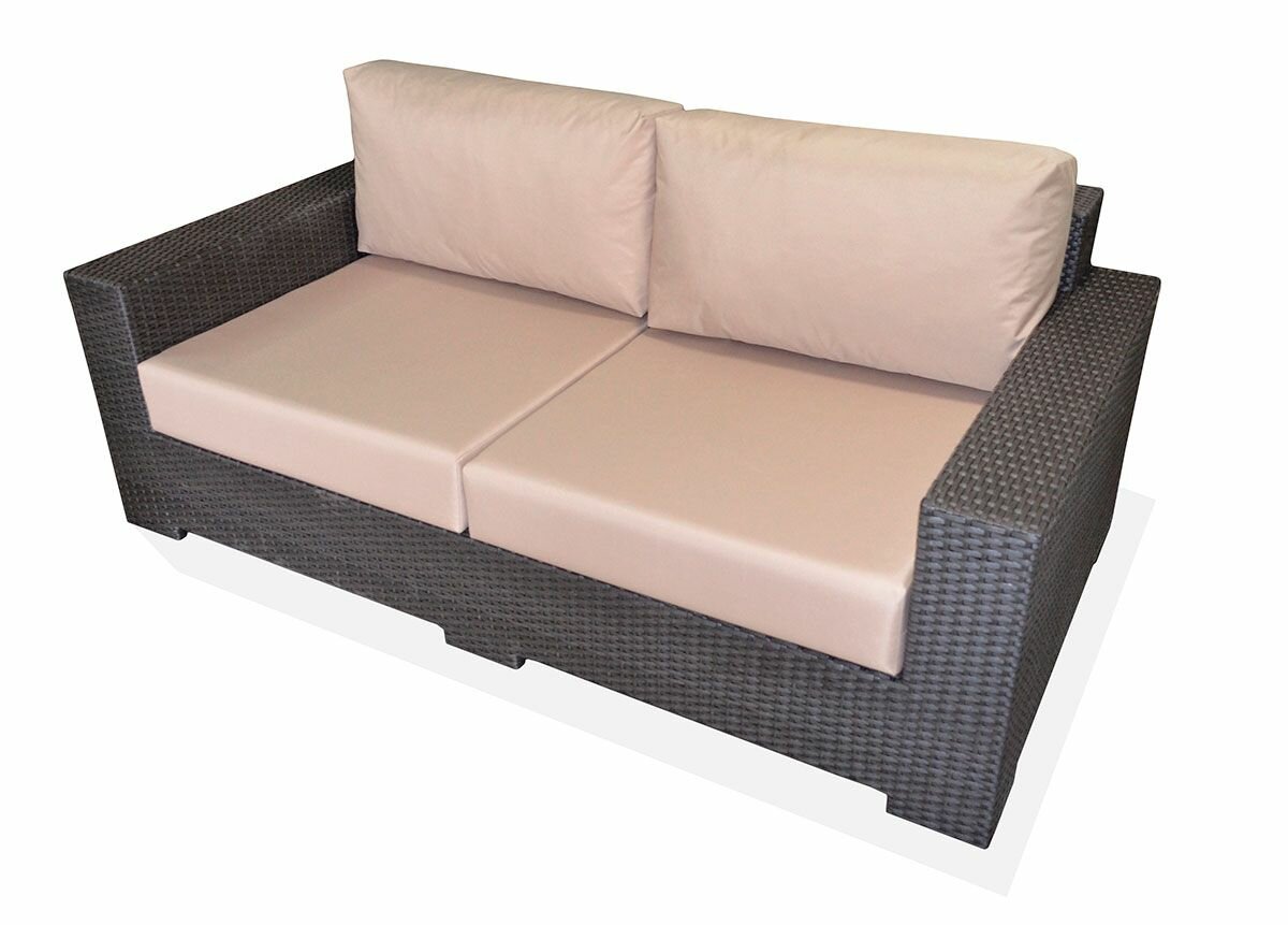 Диван из искусственного ротанга Майами 2х местный, цвет венге