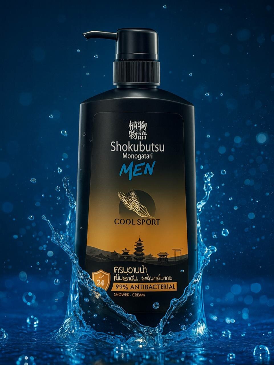 Мужской увлажняющий крем-гель для душа Lion Shokubutsu Cool sport 500 мл