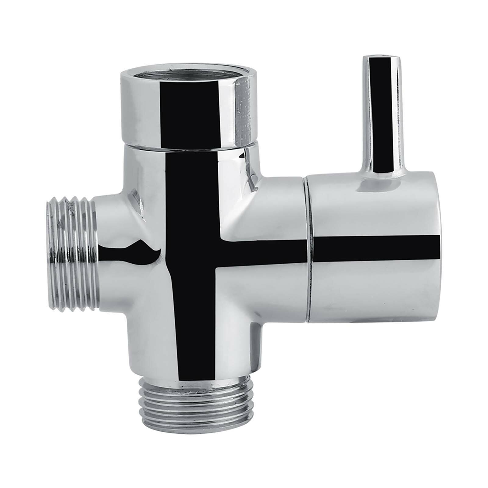 Bidet Sprayer Water Adapter, Durable G1/2' 3‑Way T Shape Diverter, Easy To Install for Wall-mount Handheld Showe Thermostatic Mixer Shower Valve