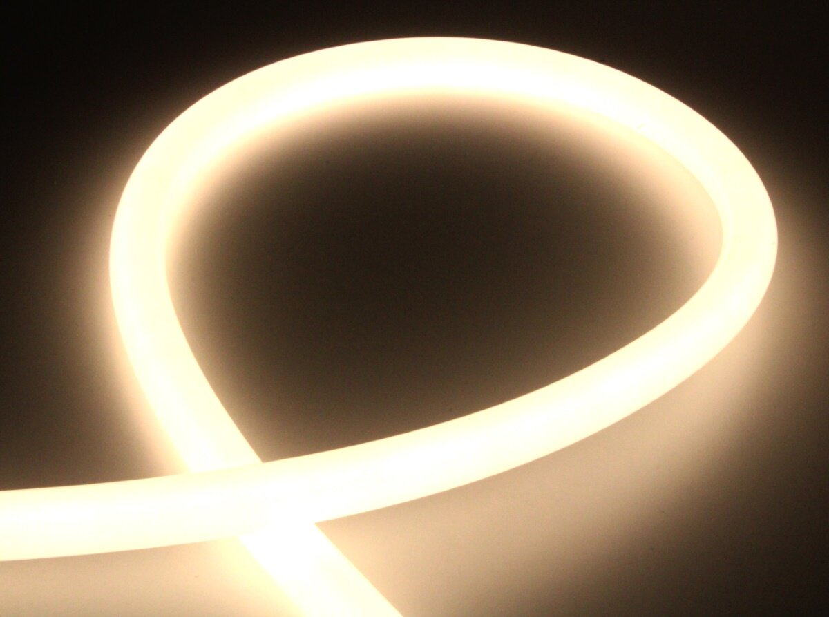 NeonLine ELF PVC-D25-2500mm-FIX-24V Day IP68 (Равномерное свечение), Гибкий неон D25, СТМ, Подвесы и крепежи приобретают