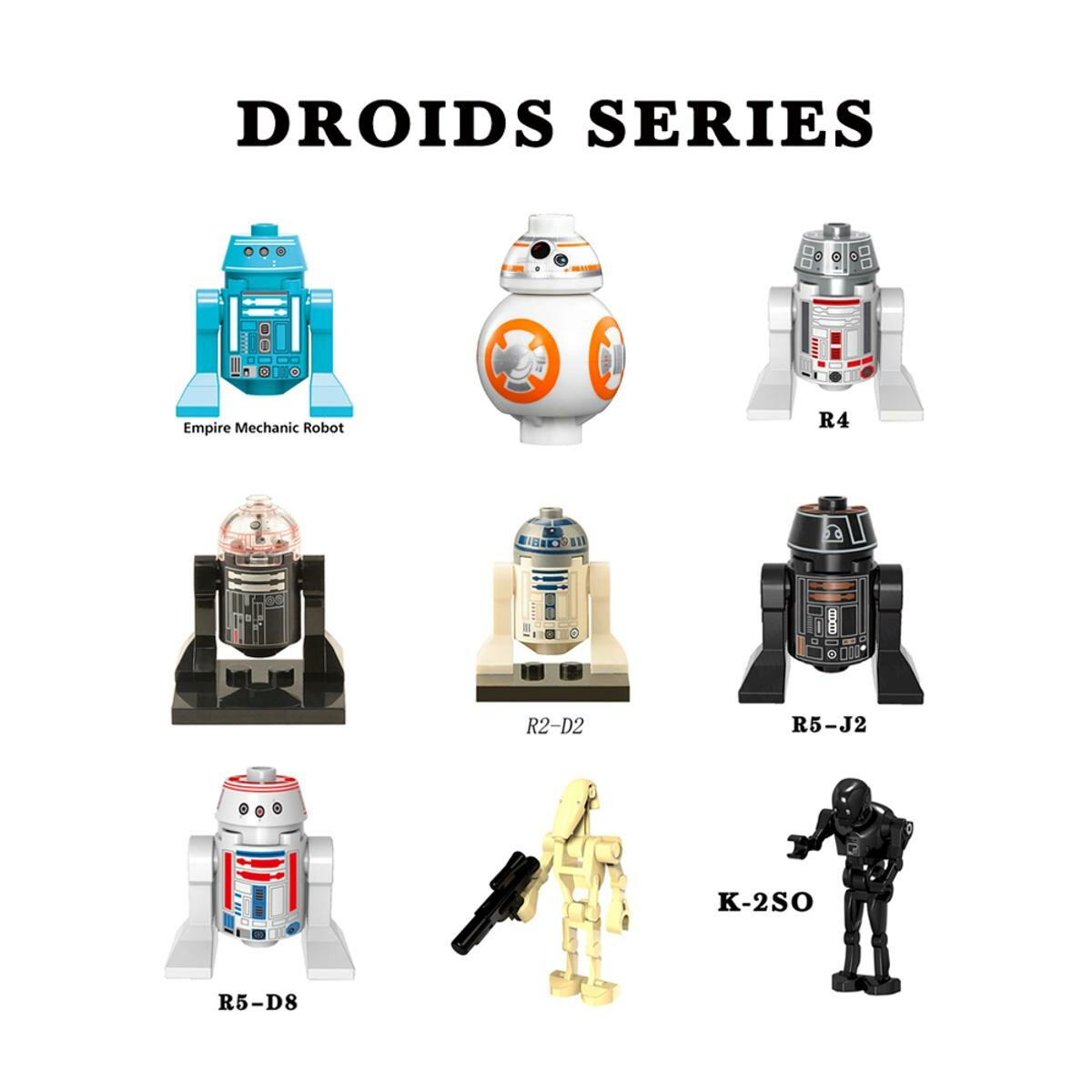 Disney R2-D2 BB-8 C-3PO R4-P17 K-2SO IG88 Battle Buzz Droid Building Blocks K-3PO General Grievous Brick Action Figure K