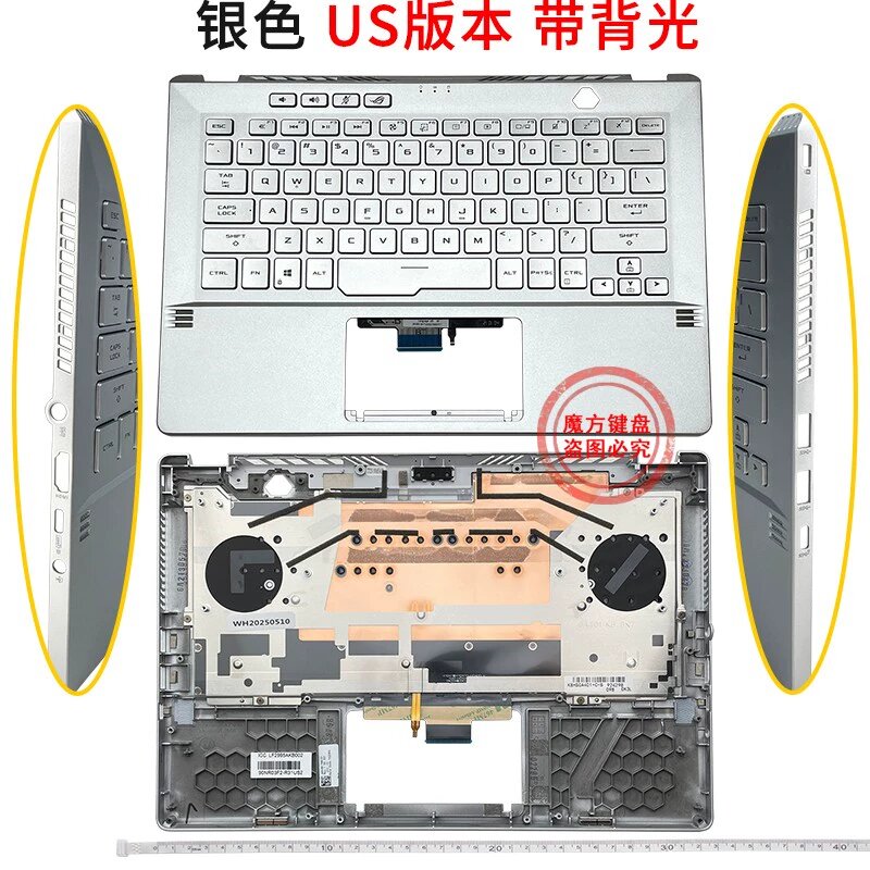 ASUS ROG Flow X14 GA401 Подсветка Серебристая Клавиатура с Серебристым C-Корпусом - Новая